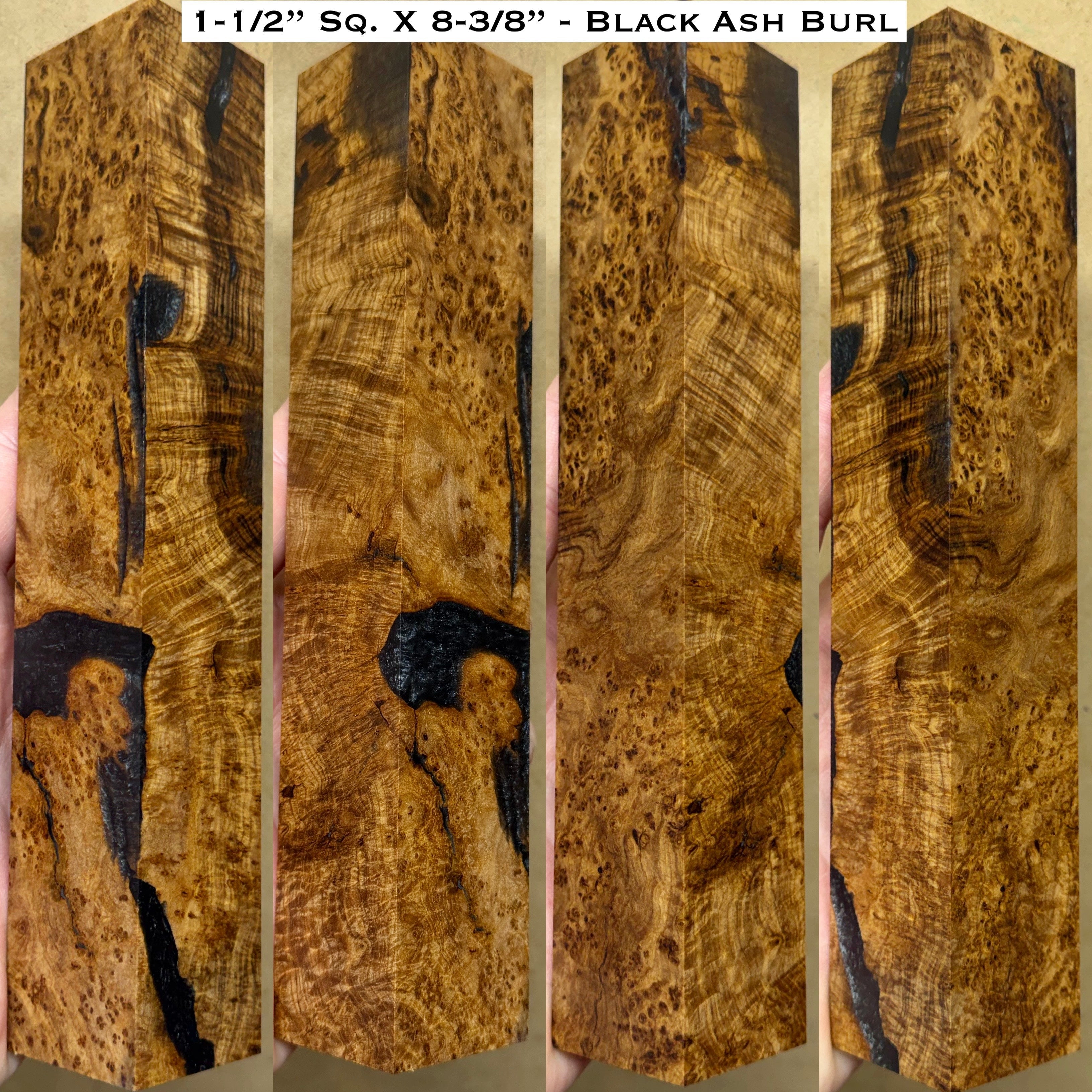 Stabilized Black Ash Burl 8-3/8” Hybrid Duck Call / Handle Blank ...